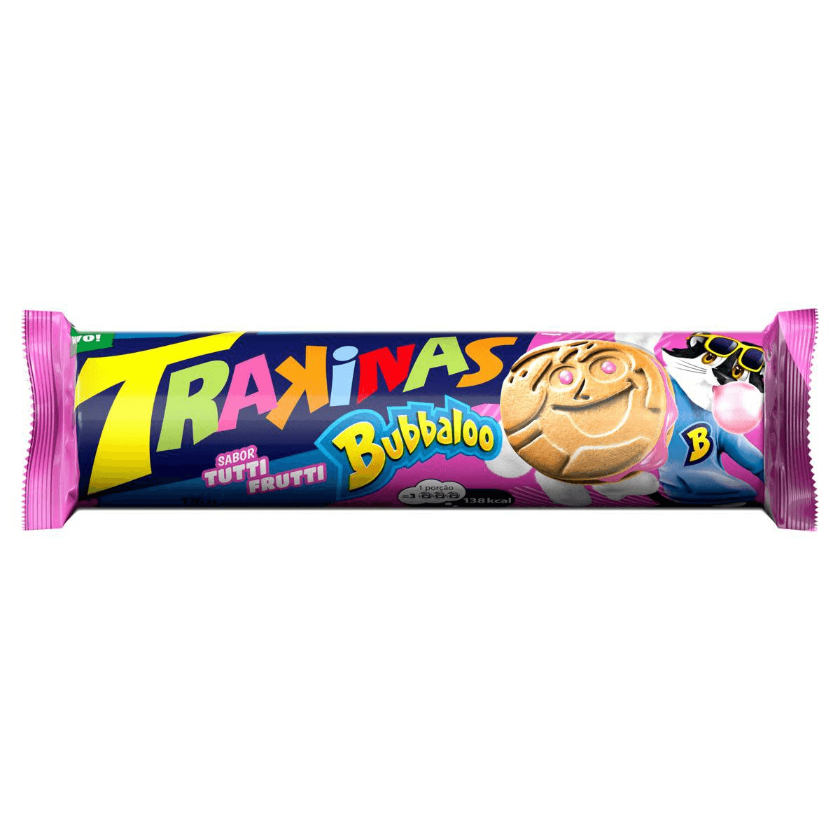 Biscoito recheado Trakinas tutti-frutti 126g - Dec Minas