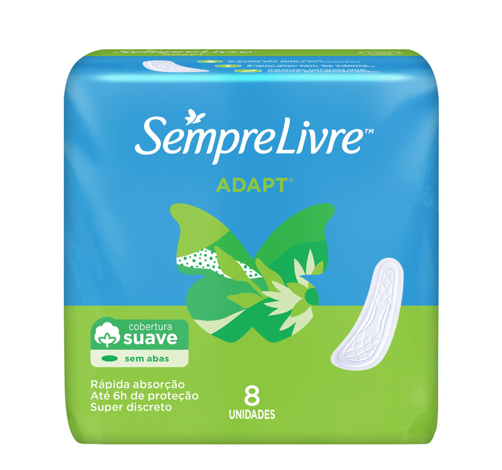 Absorvente sem Abas Sempre Livre Especial Adapt Suave Pacote com 8 ...