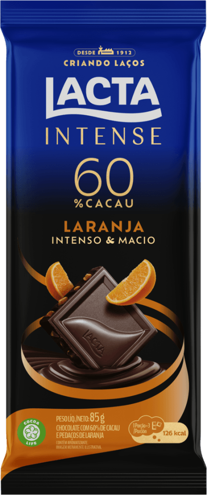 Chocolate Lacta Intense Laranja 60% Cacau 85g - Dec Minas