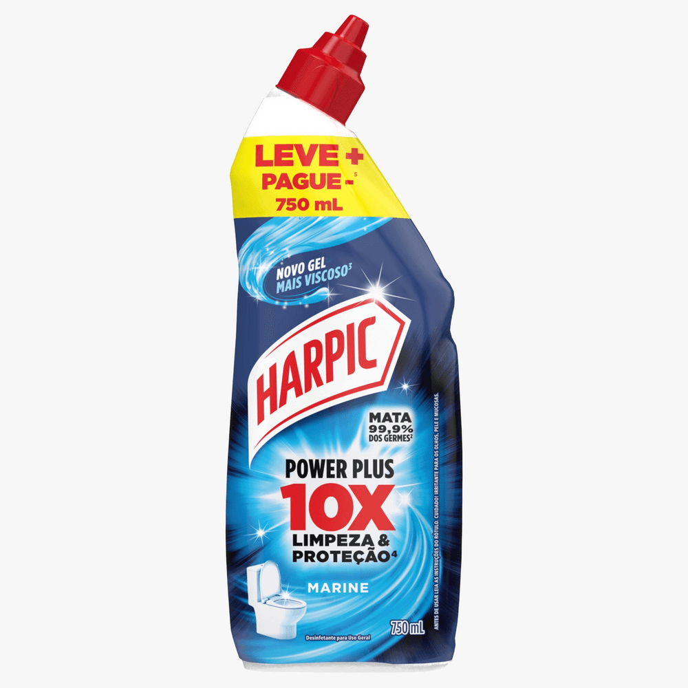 Harpic Power Plus Desinfetante Sanitário em Gel Marine 750 ml - Dec Minas